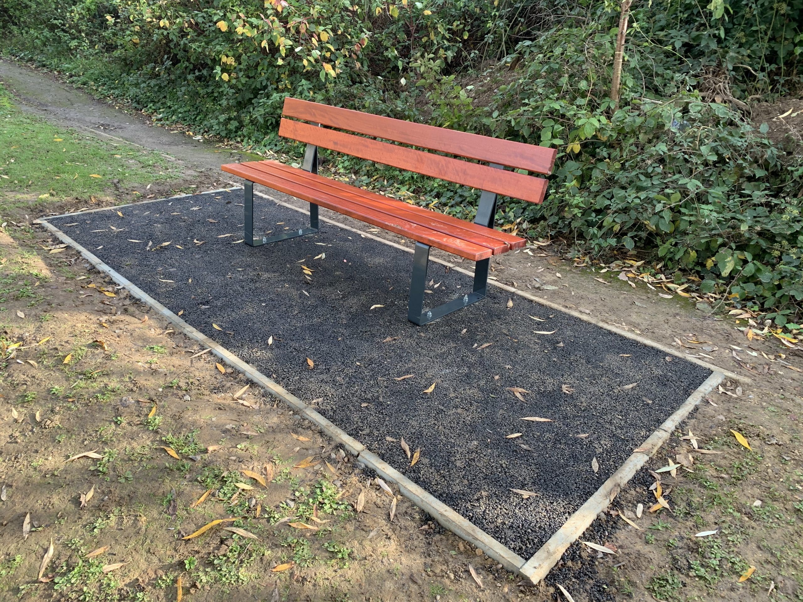 BID funded bench and base installation at Farleymoor Lake - Bracknell BID