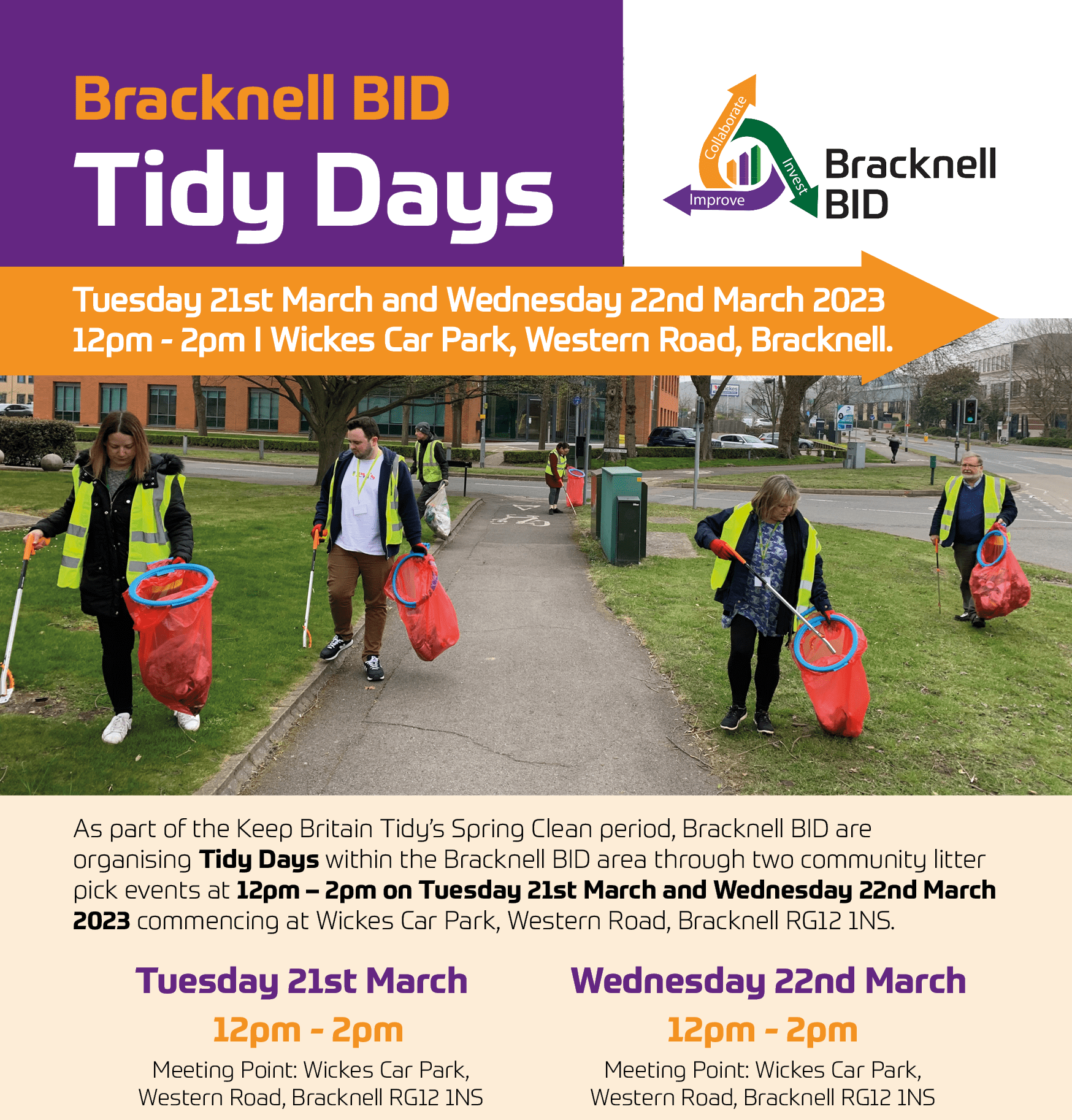 SAVE THE DATE: Bracknell BID Tidy Days, 21st & 22nd March - Bracknell BID