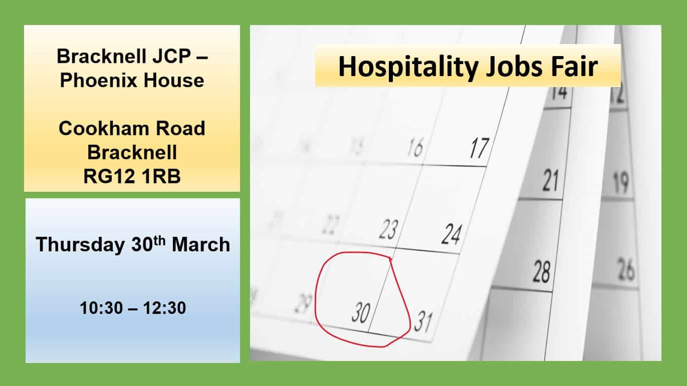 Hospitality Jobs Fair - 30th March - Bracknell Job Centre - Bracknell BID