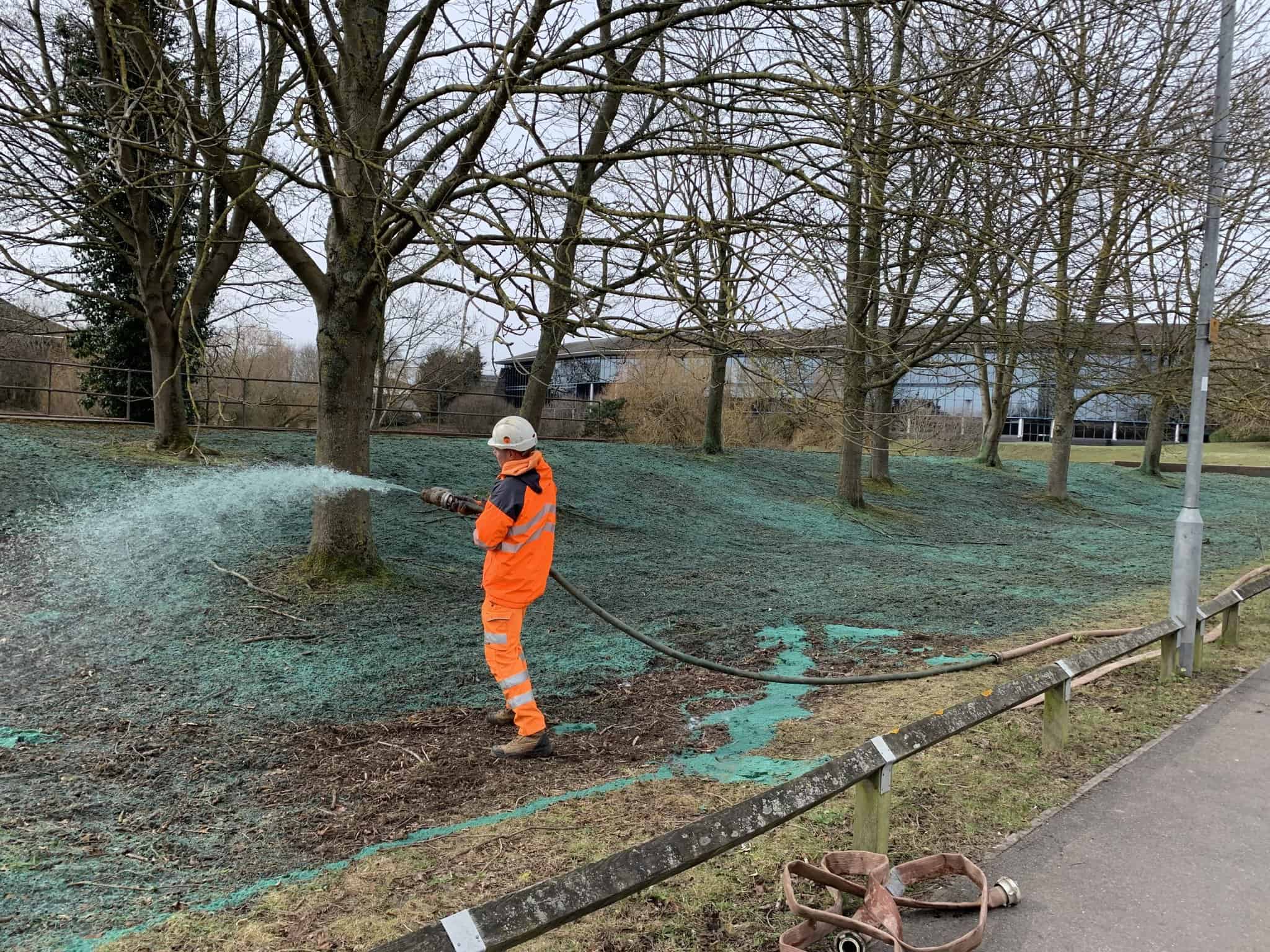 BID funded landscape works and wildflower seeding at Farleymoor Lake ...